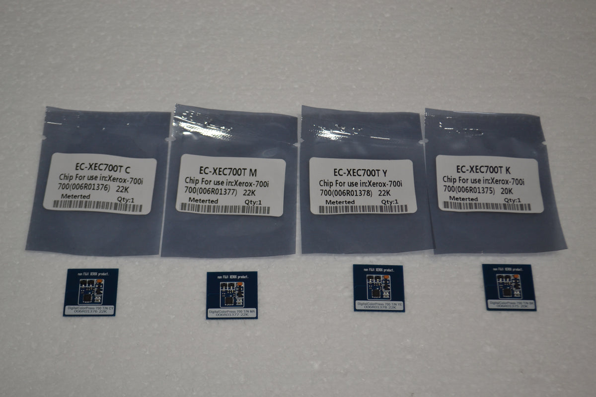 4 x Replacement Toner Refill Chip (CMYK) for Xerox 700i 700 (006R01375 ...